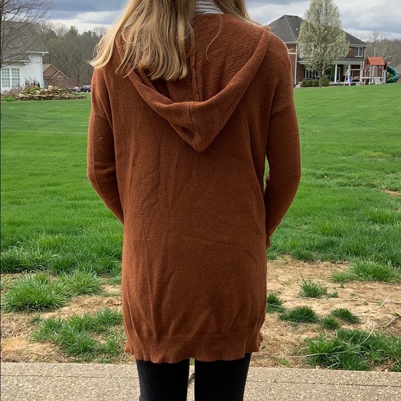 Hem & Thread | Sweaters | Rustbrown Hooded Cardigan | Poshmark